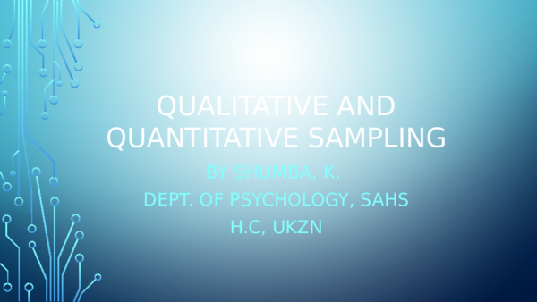 (PPT) Qualitative and Quantitative sampling