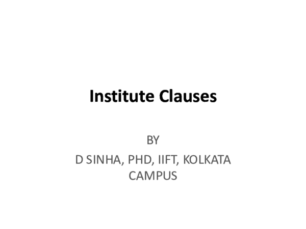 (PPT) Institute Clauses