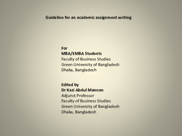 (PPT) Guideline for an academic assignment writing