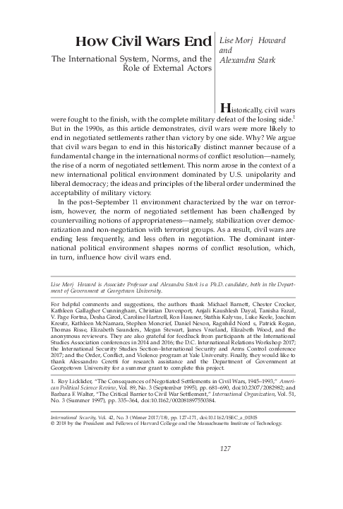 (PDF) How Civil Wars End