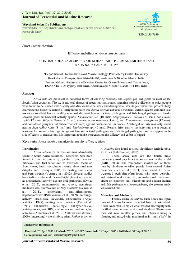 (PDF) Efficacy and effect of Areca catechu nuts.pdf