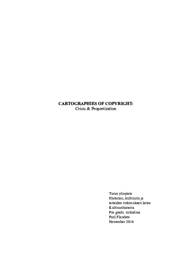 (PDF) Cartographies of Copyright: Crisis and Propertization