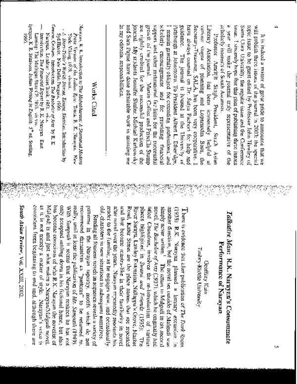 (PDF) Talkative Man: R.K. Narayan's Consummate Performance of Narayan