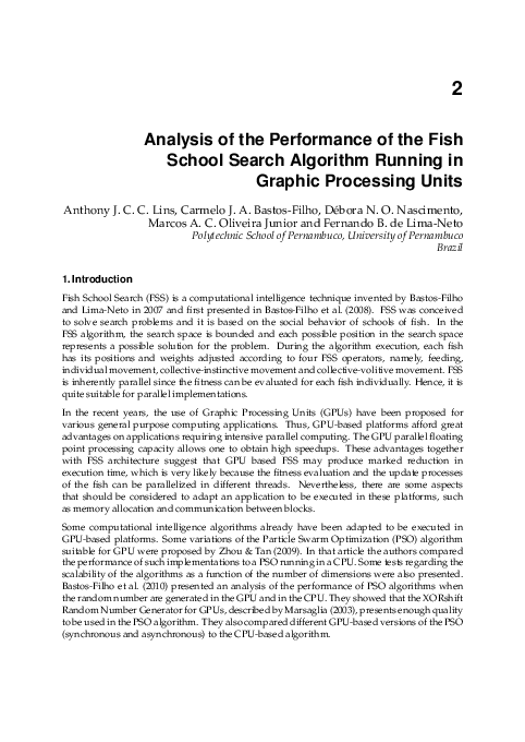 (PDF) Analysis of the Performance of the Fish School Search Algorithm Running in Graphic ...