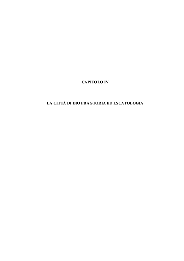 (PDF) CAPITOLO IV - LA CITTÀ DI DIO FRA STORIA ED ESCATOLOGIA