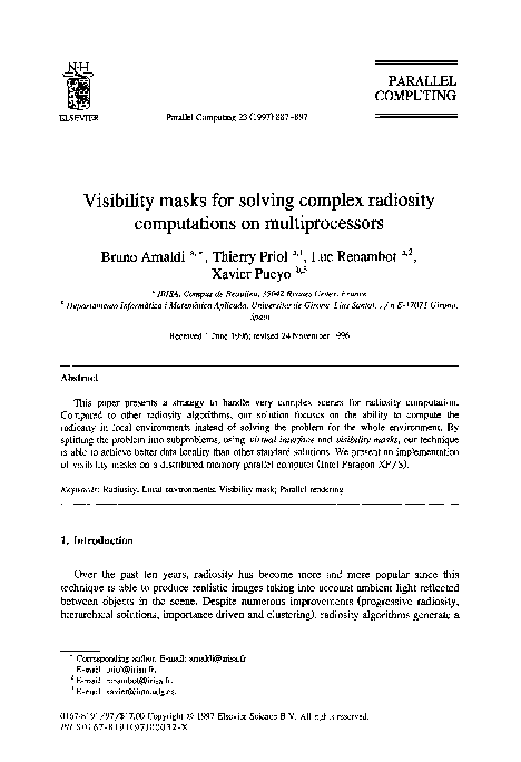 (PDF) Visibility masks for solving complex radiosity computations on multiprocessors | Luc ...
