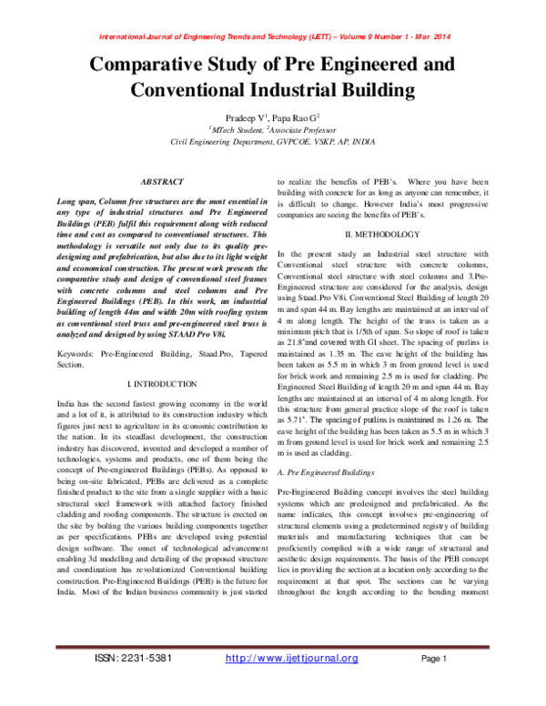 (PDF) Comparative Study of Pre Engineered and Conventional Industrial ...