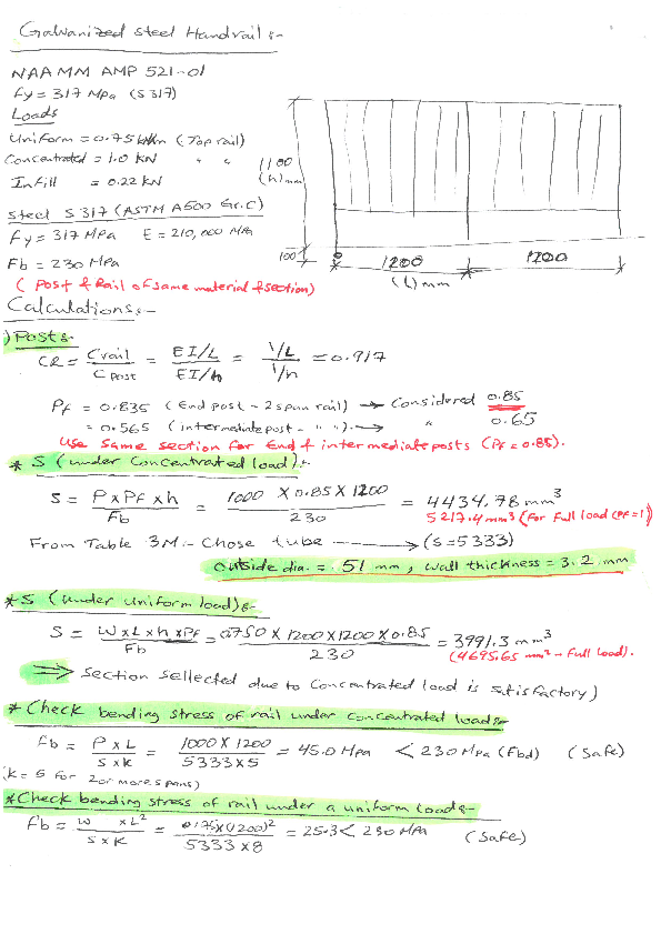 (PDF) Handrail Calculations