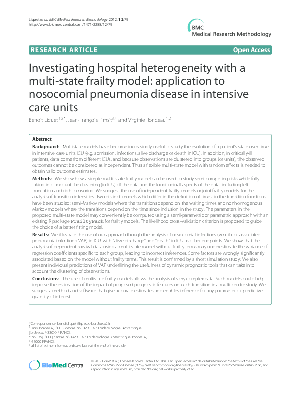 (PDF) Investigating hospital heterogeneity with a multi-state frailty ...
