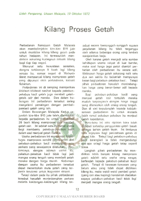 (PDF) Kilang Proses Getah