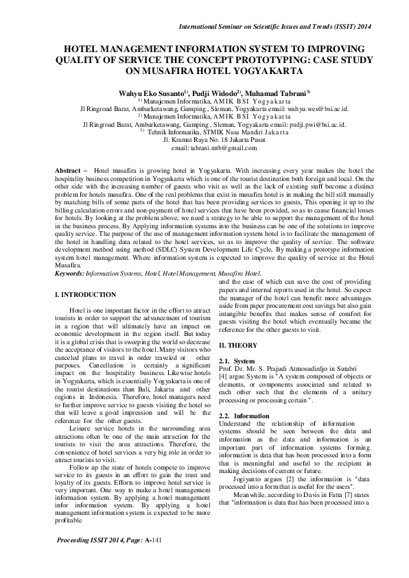 (PDF) HOTEL MANAGEMENT INFORMATION SYSTEM TO IMPROVING QUALITY OF ...