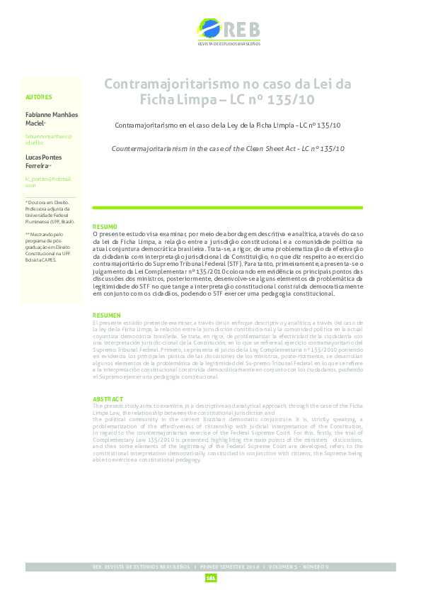 PDF) SALGADO, Eneida Desiree. A elegibilidade como direito político fundamental, as ...