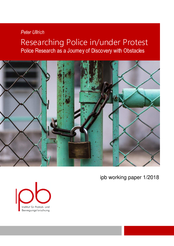 (PDF) Researching Police in/under Protest. Police Research as a Journey ...
