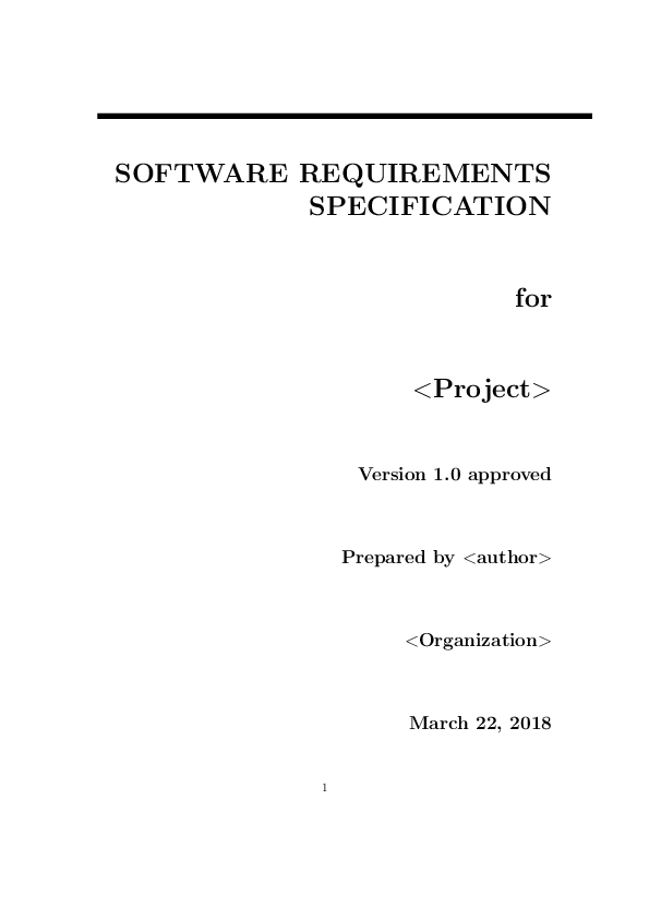 (PDF) SOFTWARE REQUIREMENTS SPECIFICATION for