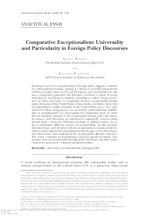 (PDF) Comparative Exceptionalism: Universality and Particularity in ...