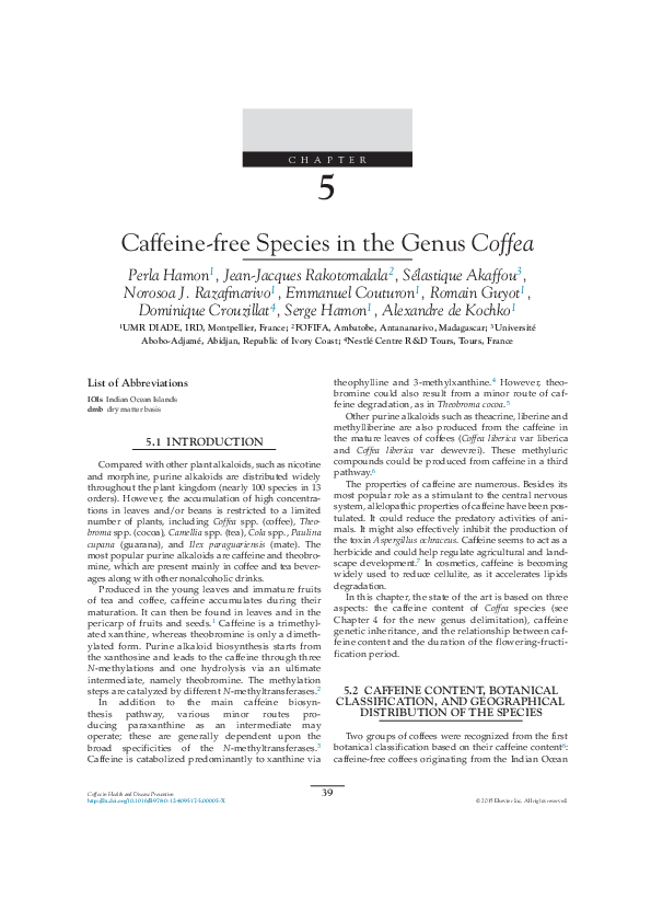 (PDF) Caffeine-free Species in the Genus Coffea List of Abbreviations