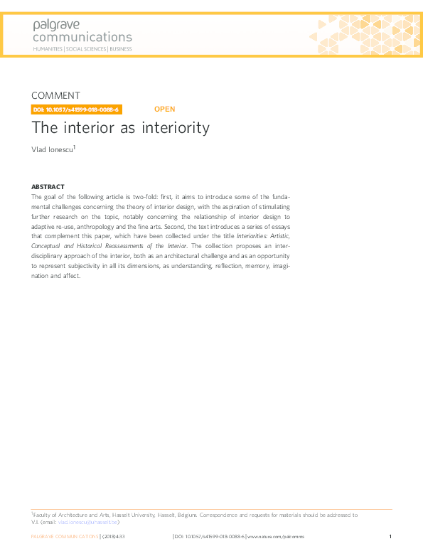 (PDF) The interior as interiority