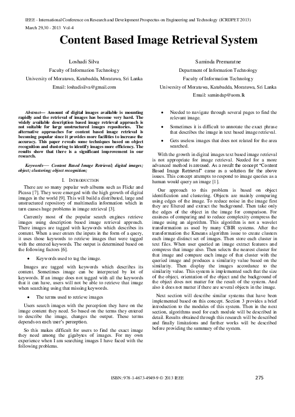 (PDF) Efficient Content-Based Image Retrieval Techniques