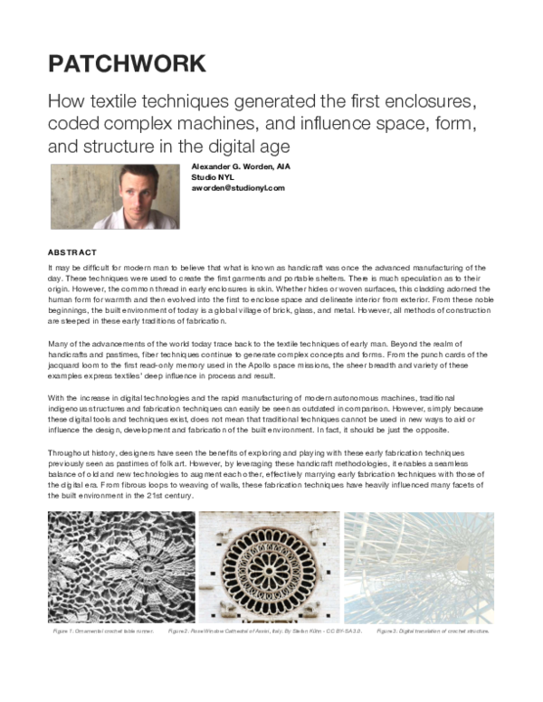 (PDF) PATCHWORK How textile techniques generated the first enclosures ...