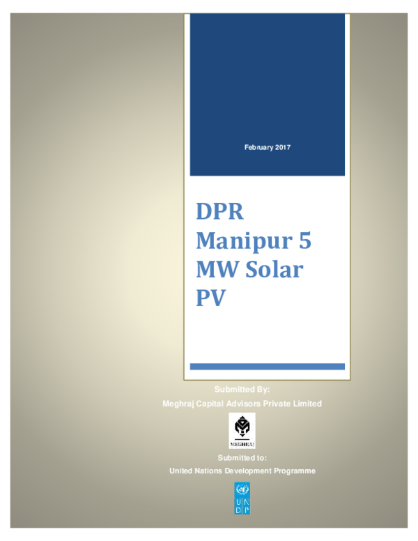 (PDF) DPR Manipur 5 MW Solar PV