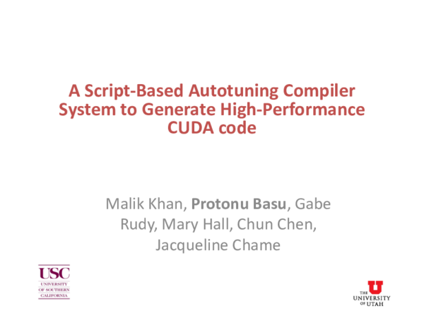 (PDF) A Script-­‐Based Autotuning Compiler System to Generate High-­‐Performance CUDA code | ray ...