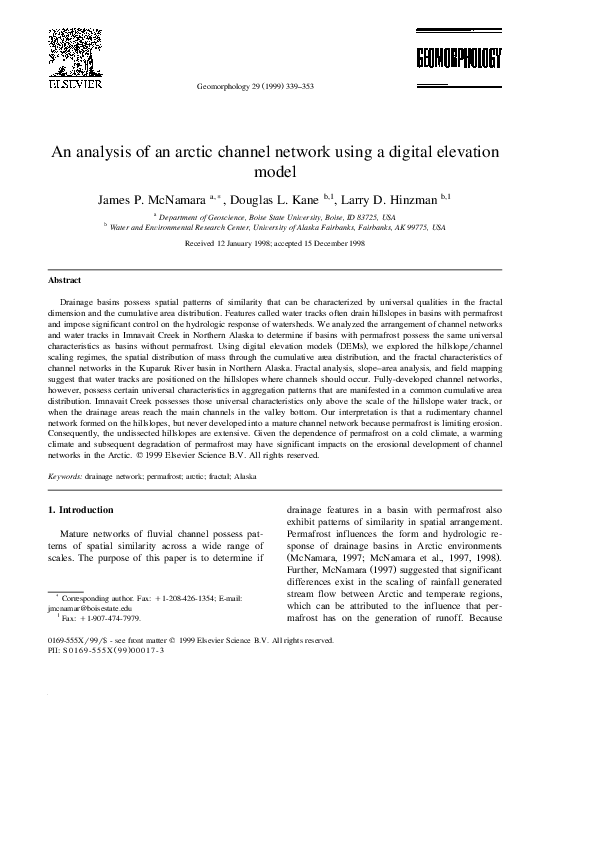 (PDF) An analysis of an arctic channel network using a digital ...