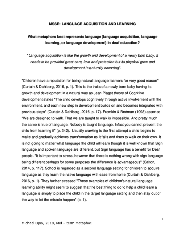 (PDF) MSSE: LANGUAGE ACQUISITION AND LEARNING