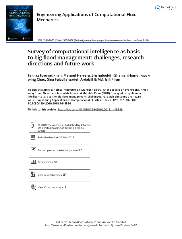 Pdf Survey Of Computational Intelligence As Basis To Big Flood