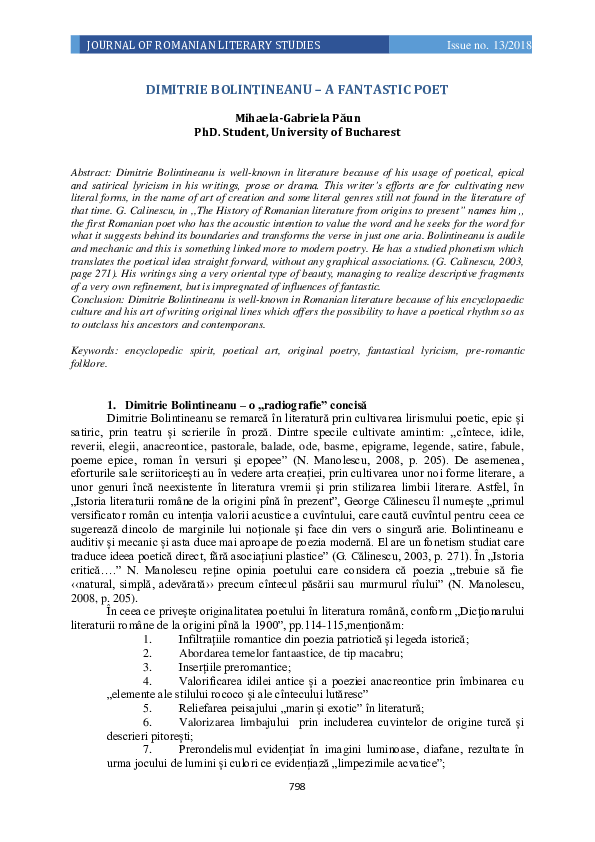 (PDF) DIMITRIE BOLINTINEANU – A FANTASTIC POET