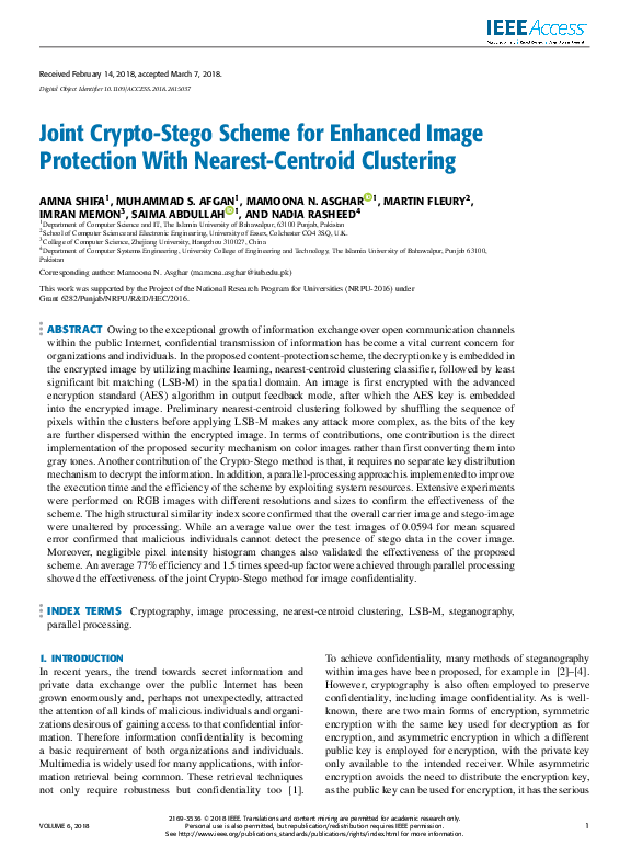 (PDF) Joint Crypto-Stego Scheme for Enhanced Image Protection With Nearest-Centroid Clustering ...