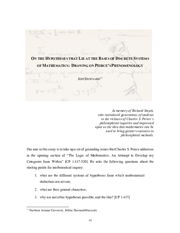 (PDF) ON THE HYPOTHESES THAT LIE AT THE BASES OF DISCRETE SYSTEMS OF ...