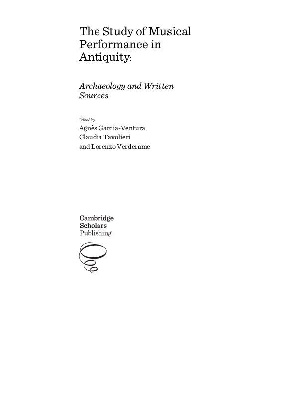 (PDF) The Study of Musical Performance in Antiquity: Archaeology and ...