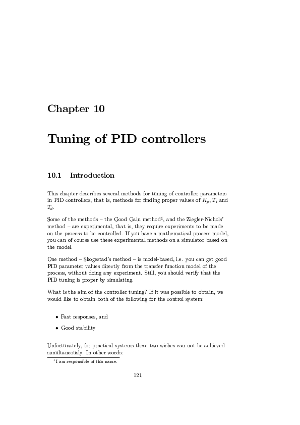 (PDF) Tuning of PID controllers
