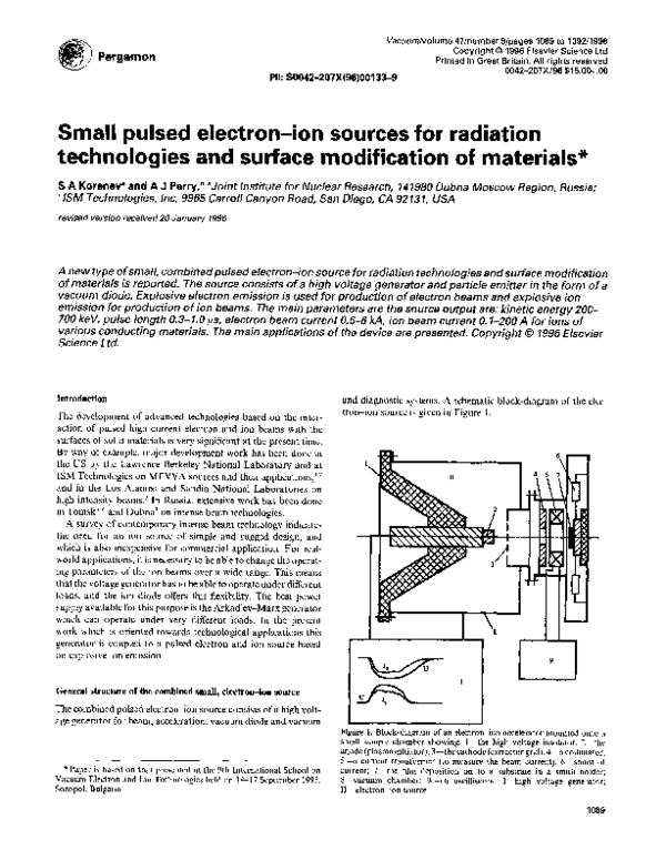 (PDF) Small pulsed electron-ion sources for radiation technologies and surface modification of ...