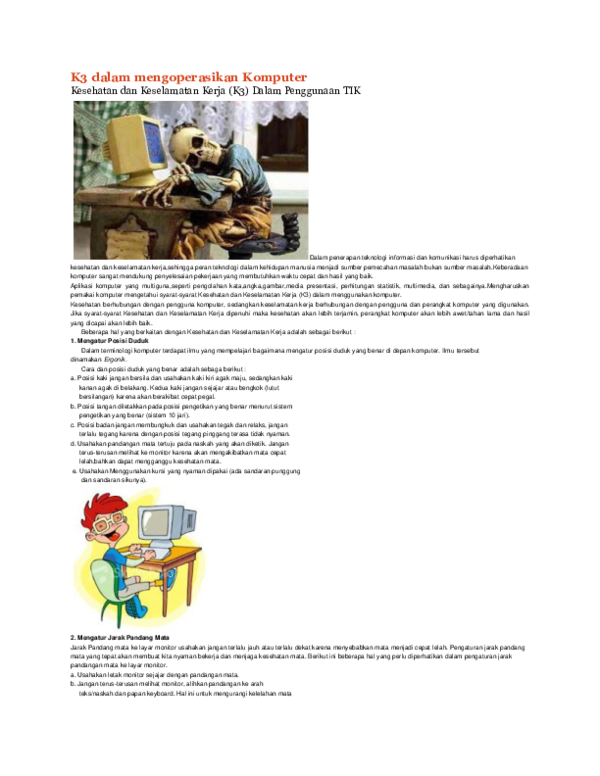 (DOC) K3 dalam mengoperasikan Komputer