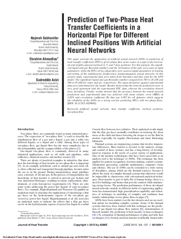 (PDF) Prediction of Two-Phase Heat Transfer Coefficients in a ...
