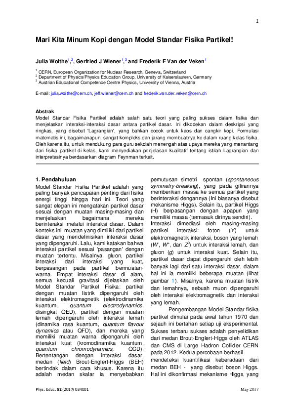 (PDF) Let’s have a coffee with the Standard Model of particle physics ...