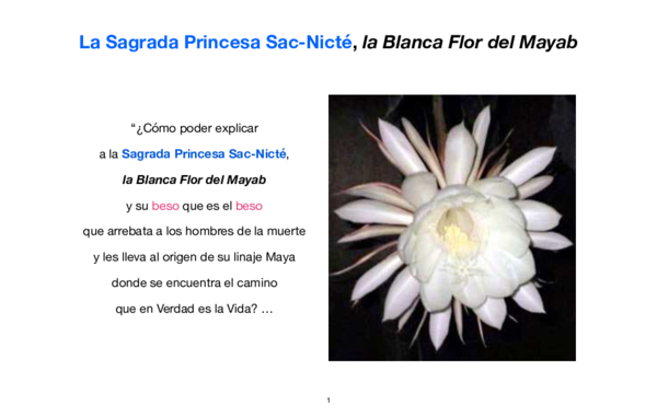 (PDF) La Sagrada Princesa Sac-Nicté, la Blanca Flor del Mayab