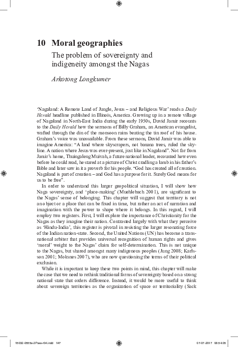 (PDF) Moral Geographies: The problem of sovereignty and indigeneity ...