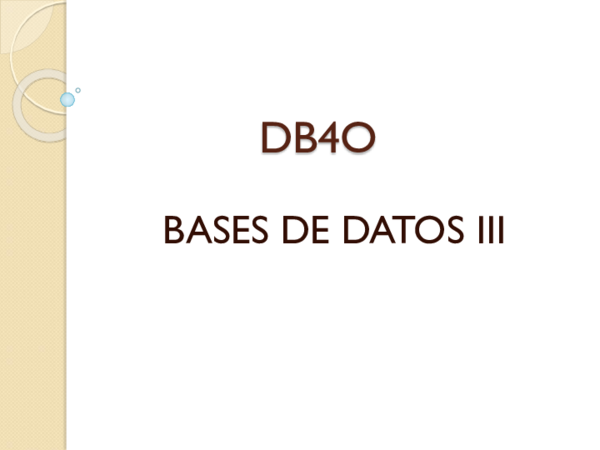 (PPT) DB4O | Ronald Martinez - Academia.edu