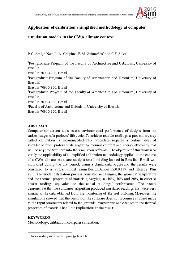 (PDF) Application of calibration's simplified methodology at computer ...
