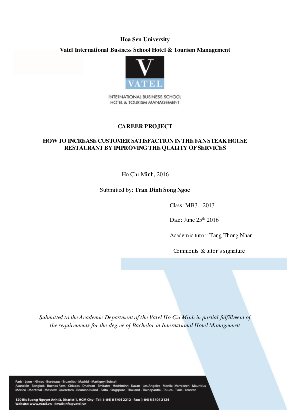 (DOC) Hoa Sen University Vatel International Business School Hotel ...