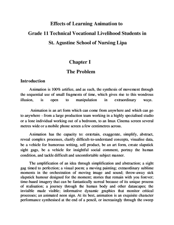 (DOC) Effects of Learning Animation to Grade 11 Technical Vocational ...