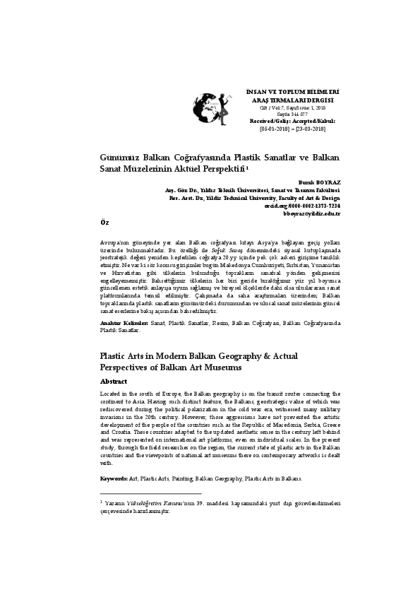(PDF) Plastic Arts in Modern Balkan Geography & Actual Perspectives of ...