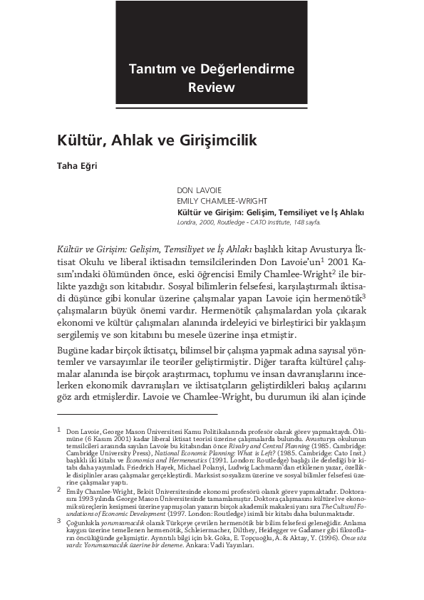 (PDF) İş Ahlakı Dergisi(1/2) Kültür, Ahlak ve Girişimcilik