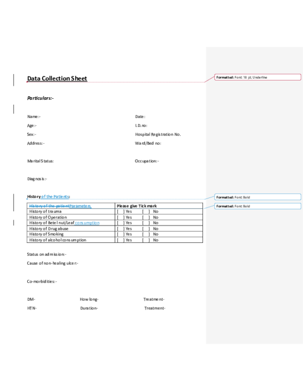 (DOC) Data collection sheet