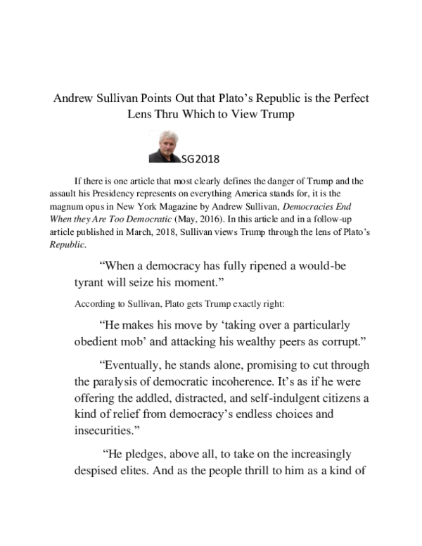 (DOC) Andrew Sullivan Points Out that Plato.docx