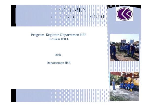 (PDF) Program Kegiatan Departemen HSE Induksi K3LL | Arsana Bhakti ...
