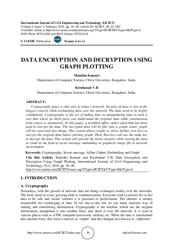 (PDF) DATA ENCRYPTION AND DECRYPTION USING GRAPH PLOTTING
