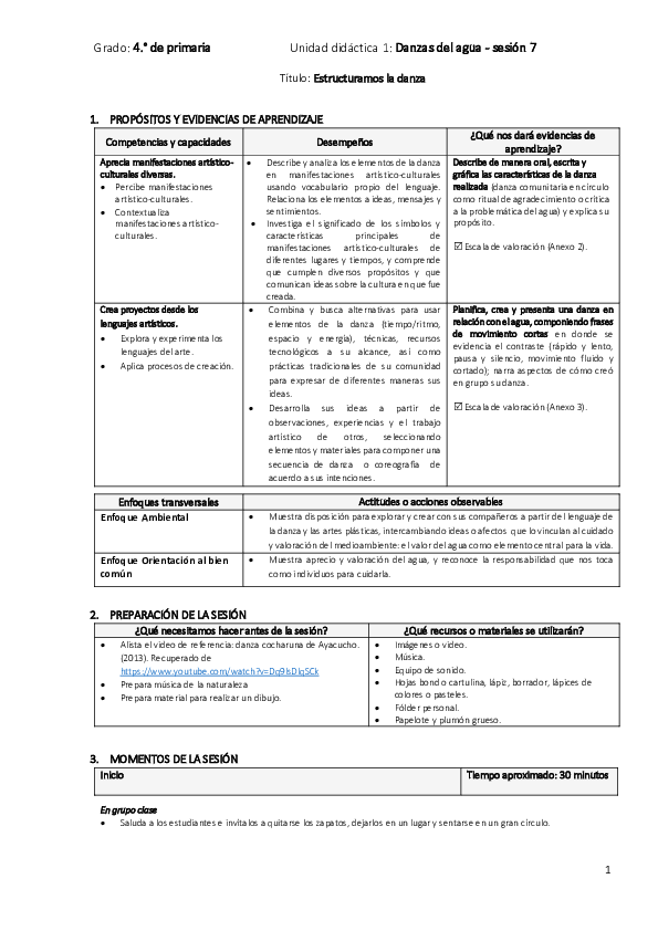 (DOC) Título: Estructuramos la danza